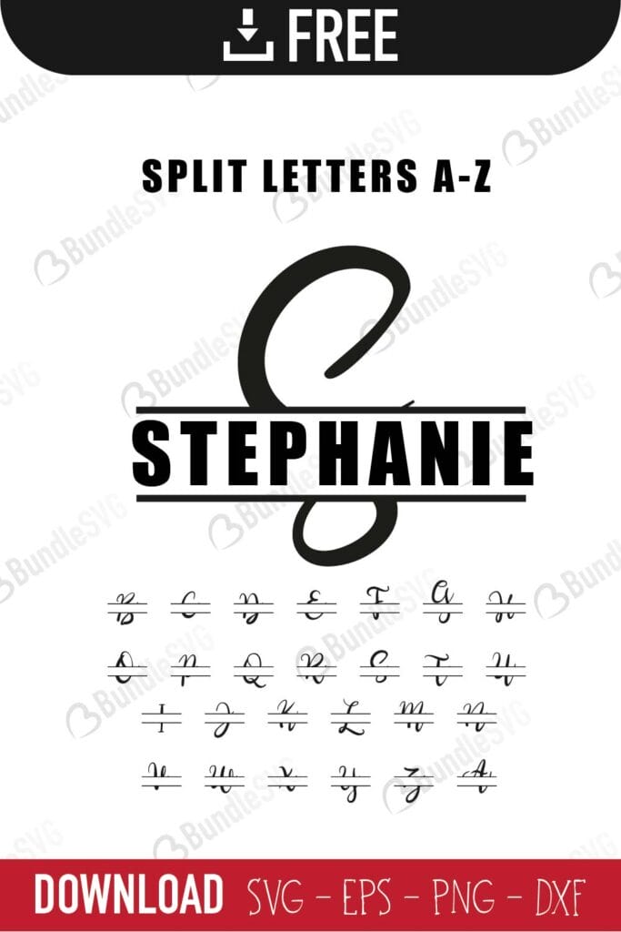 Split Monogram Letters SVG Free Download | BundleSVG