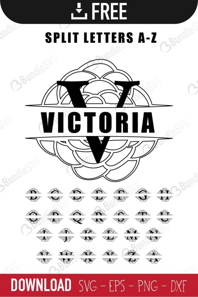 Split Monogram Letters SVG Free Download | BundleSVG