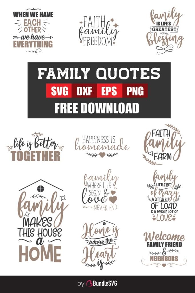 Free Family Quotes SVG Bundle | BundleSVG