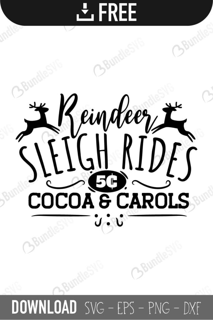 Reindeer Sleigh Rides SVG Cut Files Free Download | BundleSVG
