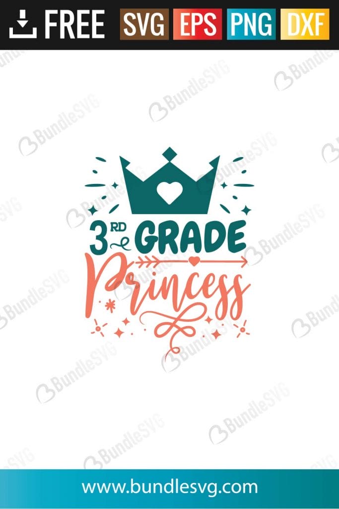 3rd Grade Princess SVG Cut Files Free Download | BundleSVG.com