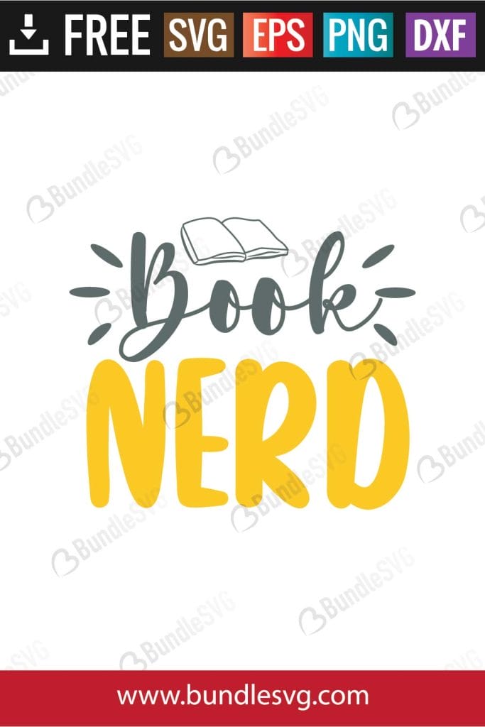 Book Nerd SVG Cut Files Free Download | BundleSVG.com